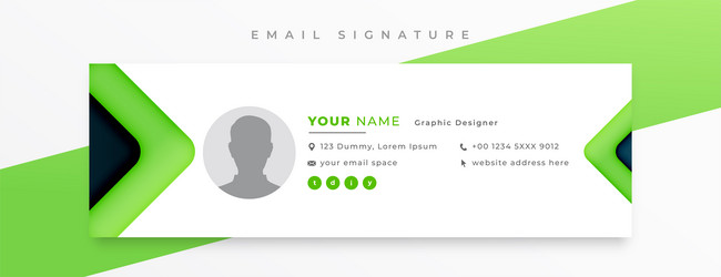 Business email signature card template Royalty Free Vector