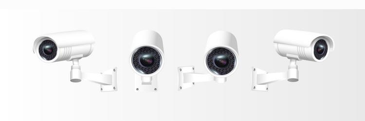 Circuit television cameras realistic set external Vector Image