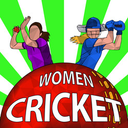 Cricket women 4 Royalty Free Vector Image - VectorStock