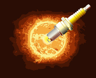 Spark plug flash tattoo Royalty Free Vector Image