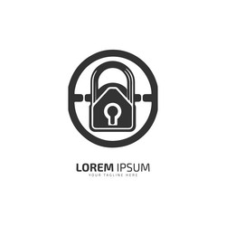 Minimal and abstract logo of lock icon lock Vector Image