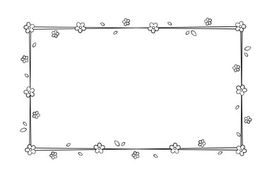 Floral botanical frame template rectangular Vector Image