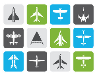 Different types of plane icons Royalty Free Vector Image