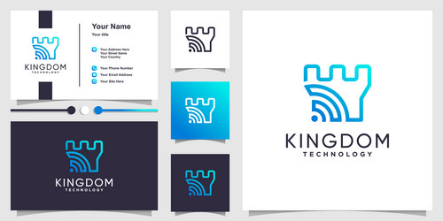 Kingdom logo design with technology concept Vector Image