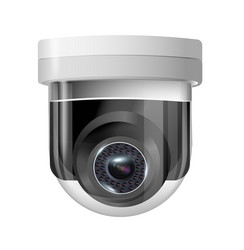 Surveillance camera round white circular view Vector Image
