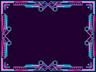 Cyberpunk frame linear border in futuristic Vector Image