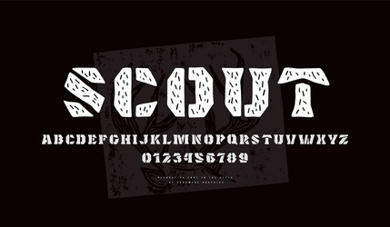Rectangular serif font in the style of college Vector Image