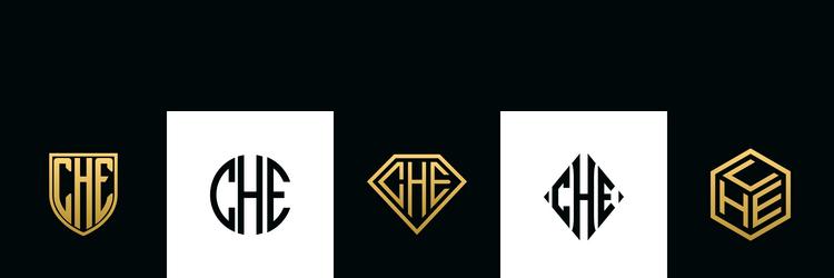 Initial letters bgd logo designs bundle Royalty Free Vector