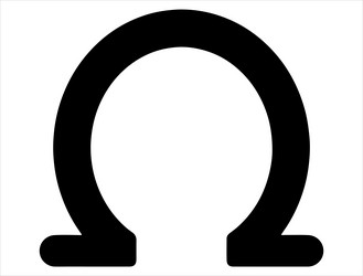 Omega icon silhouette art Royalty Free Vector Image
