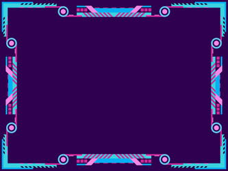 Cyberpunk frame linear border in futuristic Vector Image