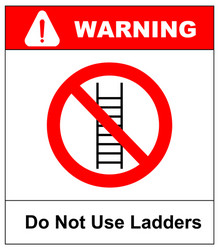 Do not use ladder no ladders prohibition sign Vector Image