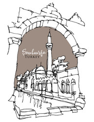 Drawing sketch balikligol in sanliurfa Royalty Free Vector