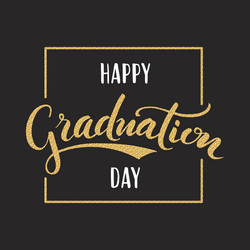 Happy graduation hand drawn lettering Royalty Free Vector