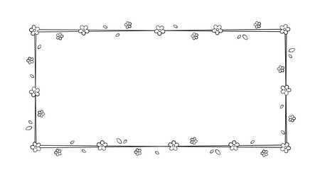 Floral botanical frame template rectangular Vector Image