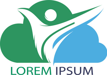 Human cloud logo design Royalty Free Vector Image