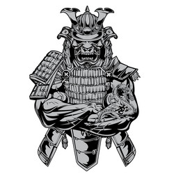 Japanese samurai warrior mighty ninja with swords Vector Image