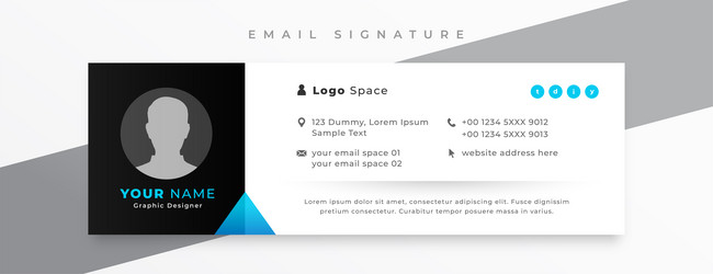 Business email signature card template Royalty Free Vector