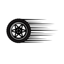 Car wheel moving logo Royalty Free Vector Image
