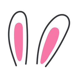 Flat variety of rabbit ears for decoration Vector Image