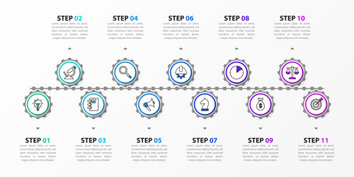 11 Step Infographic Vector Images (over 310)
