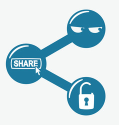 Internet sharing and risks Royalty Free Vector Image