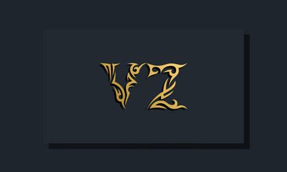 Initial letters vz monogram logo design bundle Vector Image