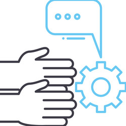 Project briefing line icon outline symbol Vector Image