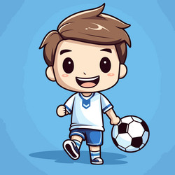 Soccer player hand-drawn comic football player Vector Image