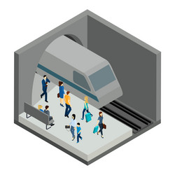 Underground people isometric Royalty Free Vector Image