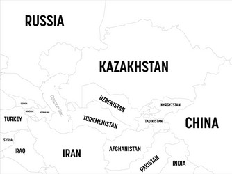 Central asia map high detailed political Vector Image