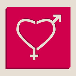 Gender signs in heart shape grayscale Royalty Free Vector