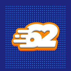 Number 62 3d speed modern icon Royalty Free Vector Image