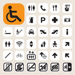 Blue man and woman public access icons set Vector Image