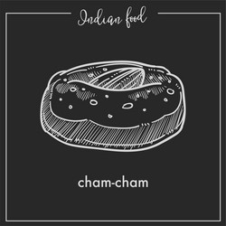 Big soft cham with almond from indian food Vector Image