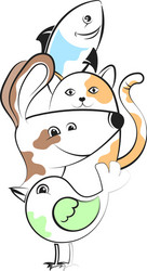Happy pets collection 1 Royalty Free Vector Image