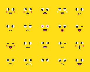Humorous emoji set emoticon face collection Vector Image