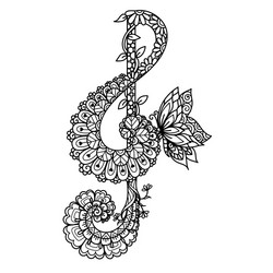 Treble clef musical concert symbol Royalty Free Vector Image