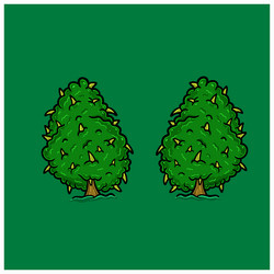 Weed buds cartoon for element and clip art Vector Image