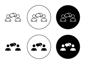 Conversation icon set talk people desk symbol Vector Image