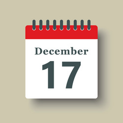 Icon calendar day number 17 17th month Royalty Free Vector