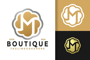 Letter m maple leaf logo icon Royalty Free Vector Image