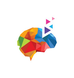 Brain concept creative triangle style v2 Vector Image