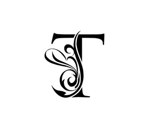 Elegant letter r graceful royal style Royalty Free Vector