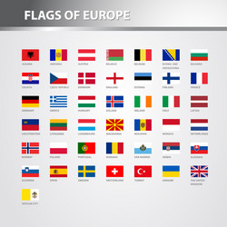 88 national flags with names Royalty Free Vector Image