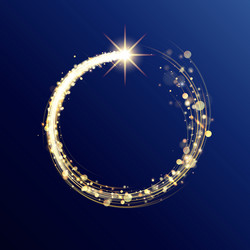 Golden particle shining round frame ring Vector Image
