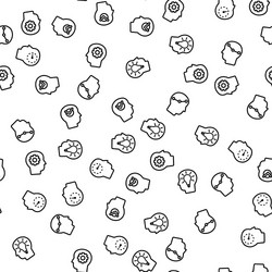 Math mind human head concept outline seamless Vector Image