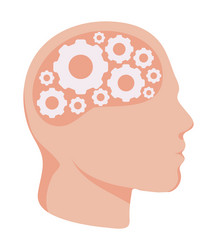 Profile brain development Royalty Free Vector Image