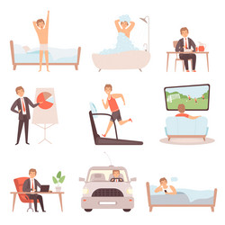Daily routine background busy businessman Vector Image