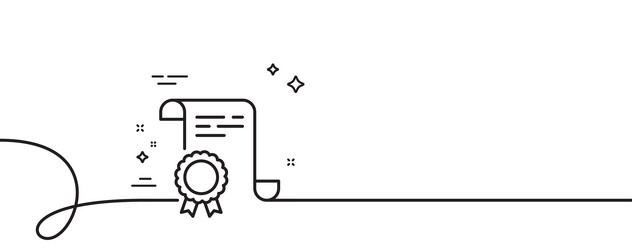 Certificate line icon certified document sign Vector Image