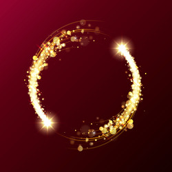 Golden particle shining round frame ring Vector Image